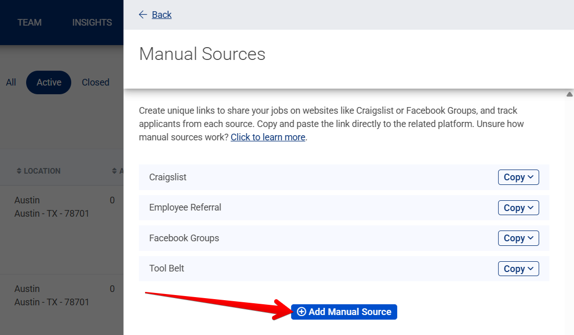 Sharing jobs on external sources